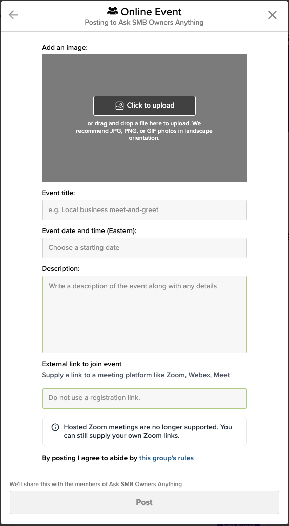 How do I host a virtual event in an Alignable Group? – Alignable Help Center