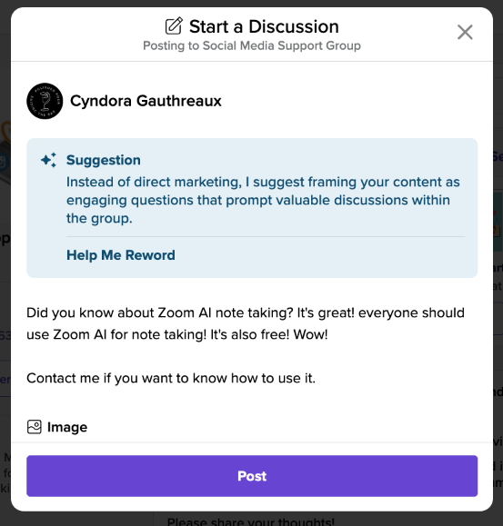 AI Powered Post Rewording – Alignable Help Center